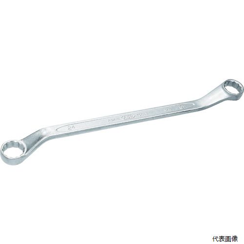 【特長】 ●両口共めがねタイプですので、本締め作業に適している商品です。 ●JIS取得品（24×27mmまでのサイズ）です。 【用途】 ●六角ボルト・ナットの締結作業 【仕様】 ●対辺寸法(mm)：17×19 ●全長(mm)：276 ●首角...