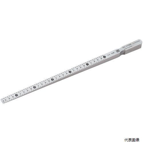 【特長】 ●厚さのテーパーを利用してすき間測定を行うゲージです。 ●細幅(6mm)タイプ。高さ調製治具としても使用できます。 ●反射しにくいシルバー仕上です。 ●携帯に便利な収納ケース付です。 【用途】 ●溝・すき間などの測定に。 【仕様】...
