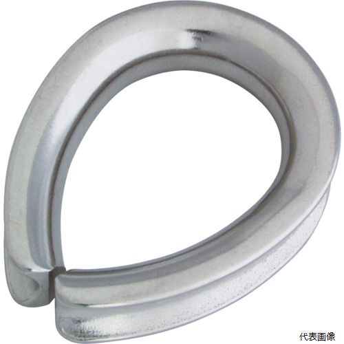【特長】 ●端末加工するワイヤコースとして使います。 【用途】 ●ワイヤロープの先端をアイ加工して使用する場合のワイヤの摩耗の防止。 【仕様】 ●適合ロープ径(mm)：6 ●A(mm)：6 ●B(mm)：8 ●D(mm)：16 ●T(mm)...