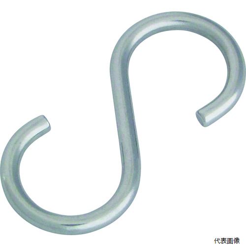 【特長】 ●細い径のSカンです。 【用途】 ●工具・器具などの一般商品の収納の吊り金具として。 【仕様】 ●使用荷重(kN)：0.05 ●D(mm)：2.3 ●L1(mm)：36.6 ●L2(mm)：32 ●S1(mm)：7.5 ●S2(m...