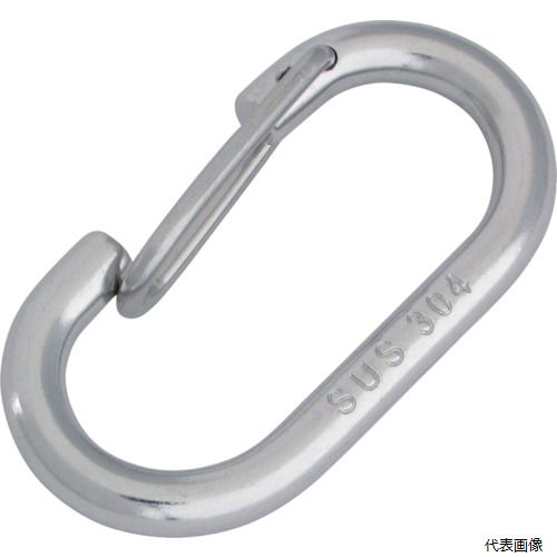 【特長】 ●シンプルな形状で、引っかかる部分がないため、ロープの傷みを防ぎ、手軽に使用できます。 【用途】 ●チェーン・ワイヤ・ロープなどの連結や、端末の金具のジョイントに。 【仕様】 ●使用荷重(kN)：0.02 ●D(mm)：2 ●L(...