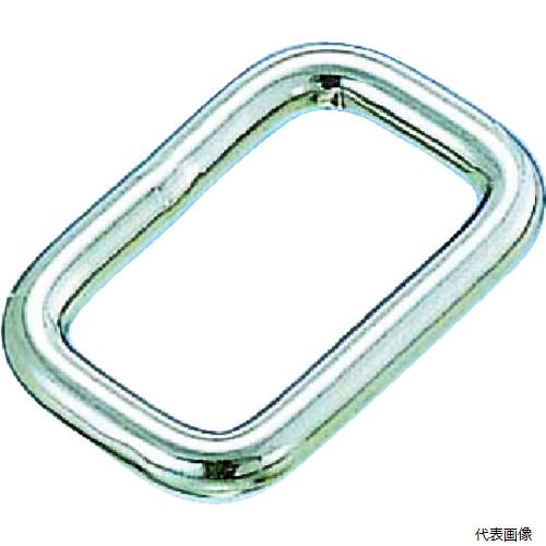 【特長】 ●接続部は溶接しているため丈夫です。 ●直線部分が対になっているので、ゴム繊維などの幅のあるベルト同士の連結などに使用できます。 【用途】 ●かばんや衣類などの金具として。 【仕様】 ●使用荷重(kN)：0.20 ●D(mm)：3...
