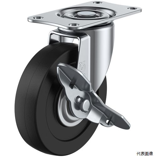 【特長】 ●高級感のあるクロムメッキ仕上げで装飾性に優れます。 【用途】 ●台車や家具、什器に。 【仕様】 ●許容荷重(daN)：30 ●許容荷重(kgf)：30.6 ●車輪径D(mm)：50 ●車輪幅(mm)：20 ●取付高H(mm)：6...
