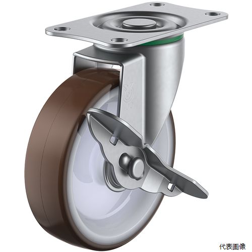 【特長】 ●耐水性、耐食性に優れたオールステンレス製金具を使用した標準的な小型キャスターです。 ●食品、薬品などを扱う水回りやサビを嫌う場所に最適です。 【用途】 ●オールステンレス製食品台車、薬品台車、ワゴン。 【仕様】 ●許容荷重(da...