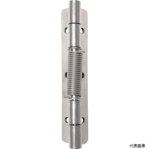 【特長】 ●オールステンレス鋼製で、耐食性に優れています。 ●軸部にカラーを入れることで、バネの擦れを軽減し、耐久性に優れます。 【仕様】 ●全長(mm)：120 ●幅(mm)：50 ●ねじ穴数：6 ●穴径(mm)：5.3 ●耐荷重(kg)...