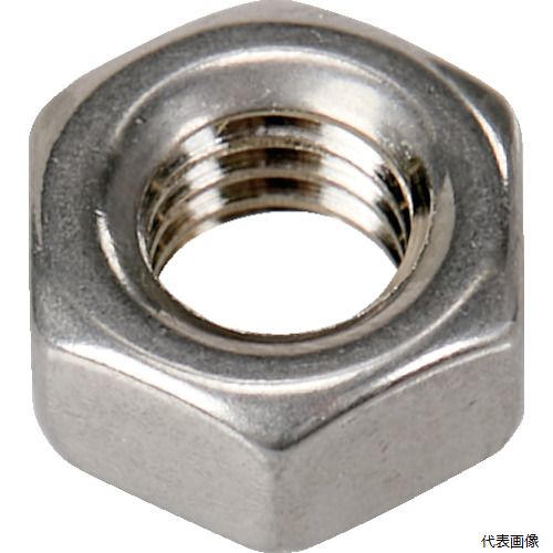 【特長】 ●片面取りの一般的な六角ナットです。 ●少しだけ必要な時に便利な少量パックシリーズです。 【仕様】 ●呼び径：1/4×20山 ●二面幅寸法(mm)：10 ●高さ(mm)：5 ●強度区分：4T ●ナット種類：1種 ●寸法(mm)B：...