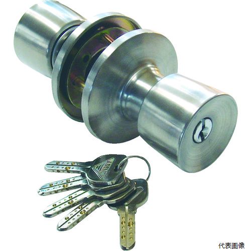 【特長】 ●1スピンドル型のインテグラル錠の付いているドアに対応します。 【用途】 ●事務所、工場内ドア。 【仕様】 ●色：ヘアーライン ●丸座径(mm)：75 ●適合扉厚(mm)：23〜43 ●錠タイプ：1スピンドル型 ●取付ビスピッチ(...