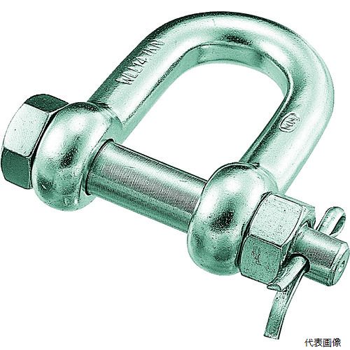 【特長】 ●ワリピンが付いているので、ナットが外れにくくなっています。 【用途】 ●チェーン・ワイヤ・ロープなどの連結や、端末の金具のジョイントに。 ●使用荷重(kN)：7.35 ●ねじ径：M12 ●B(mm)：24 ●D(mm)：12 ●...