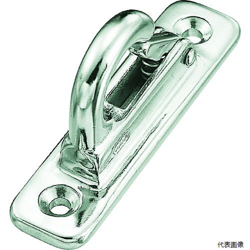 【特長】 ●ステンレスなので耐食性に優れています。 【用途】 ●壁面・床面・柱などに設置し、チェーン・ワイヤ・ロープの端末金具として使用。 【仕様】 ●吊下荷重(N/kgf)：147/15 ●使用荷重(kN)：0.15 ●A(mm)：17....