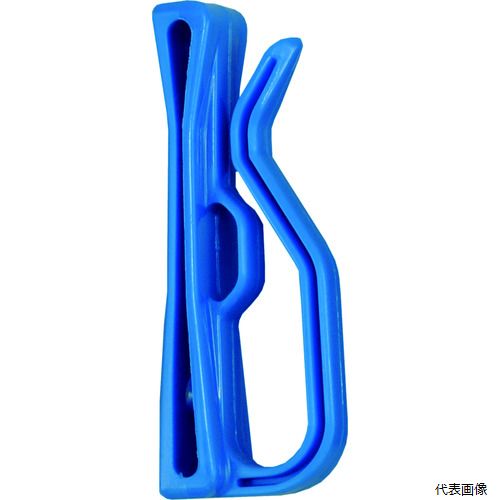 【特長】 ●50mm専用タイプです。 ●安全帯胴ベルト用フック掛けに使えます。 【仕様】 ●適合ベルト幅(mm)：50 ●色：スカイブルー 【材質／仕上】 ●樹脂 【注意】 ●安全帯フックの吊り下げ用です。体重をかけて使用することはできませ...