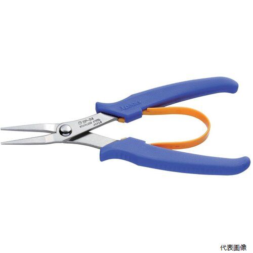 【特長】 ●「つかむ、つまむ、ひっぱる、さしこむ」に適した先細リードペンチです。 ●手になじむエラストマー樹脂グリップです。 【仕様】 ●全長(mm)：152 ●落下防止用ひも取付穴：無 ●プラスチック製ばね付 ●先端部ギザなし 【材質／仕...