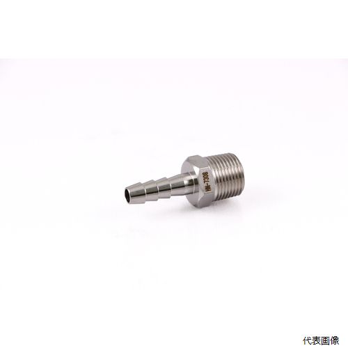 【特長】 ●ホースとネジの接続に 【用途】 ●ホース用継手。 【仕様】 ●接続口径D：R3/8 ●接続口径(タケノコ外径)(mm)：8.0 ●六角対辺(mm)：17 ●使用流体：水・空気・油 ●タイプ：エースニップル ●最高使用圧力(MPa...