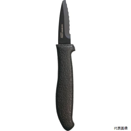 【特長】 ●食い込みやすいダブルのギザ刃にガムテープ等が付きにくいフッ素コーティングがしてあります。 ●ハンドルは握りやすく滑りにくい加工がしてあります。 【用途】 ●梱包の開梱、解体に。 【仕様】 ●全長(mm)：175 ●刃長(mm)：...