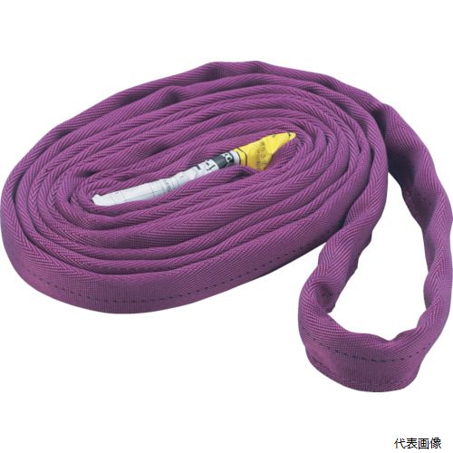 【特長】 ●強力ポリエステル原糸の束を耐摩耗性に優れたナイロン素材の表面布で包んだ構造のスリングです。 ●柔軟であらゆる吊り荷に優しくフィットします。またしっかりとなじむので荷の安定性に優れています。 ●折り曲げてもワイヤなどのように癖がつ...