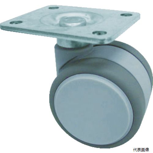 【特長】 ●双輪であるため高い旋回能力を発揮します。 ●RoHS適合品です。 【用途】 ●OA機器、情報機器、ディスプレイ用什器、医療機器など。 【仕様】 ●許容荷重(daN)：78.4 ●許容荷重(kgf)：80 ●車輪径D(mm)：60...