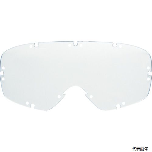 【特長】 ●UVカット(99.9%)仕様のレンズです。 ●セーフティゴーグル用替レンズです。 【仕様】 ●レンズ色：クリア ●レンズ厚(mm)：1.6 ●防曇加工：○ ●防傷加工：○ ●UVカット：○ ●レンズタイプ：曲面 ●適合機種：TS...