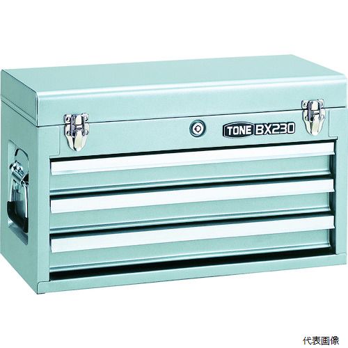 【特長】 ●引き出しには、ボールベアリング式ダブルレールを採用し、開閉はスムーズです。 ●飛び出し防止ロック機構付です。 ●キーロック搭載です。 【用途】 ●工具類の保管・管理用 【仕様】 ●色：シルバー ●外形寸法(mm)間口：508 ●...