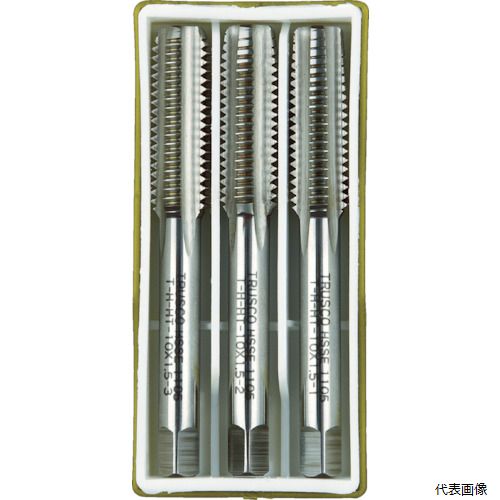 【特長】 ●通り穴・止まり穴共に使用可能です。 ●高速度鋼(HSS-E)のタップセットです。 【用途】 ●被削材：一般鋼、低・中炭素鋼、合金鋼。 【仕様】 ●精度：JIS2級 ●呼び寸法：M14 ●ピッチ(mm)：2 ●ねじ長さ(mm)：4...