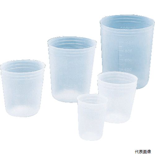 【特長】 ●バキューム成形品ですので、底の凹凸がなくフラットです。 【仕様】 ●容量(ml)：100 ●目盛間隔(ml)：10 ●上径×下径×高さ(mm)：60×44×74 ●取手なし 【材質／仕上】 ●ポリプロピレン（PP） 【入数】 ●...