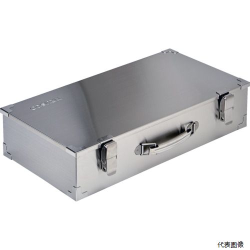 【特長】 ●錆に強いステンレス製の工具箱です。 ●片開き開閉式です。 ●便利な小物入れ（中皿）付です。 【仕様】 ●色：シルバー ●外形寸法(mm)間口：476 ●外形寸法(mm)奥行：251 ●外形寸法(mm)高さ：101 ●有効内寸(m...