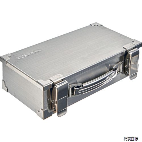 【特長】 ●錆に強いステンレス製の工具箱です。 ●片開き開閉式です。 【仕様】 ●色：シルバー ●外形寸法(mm)間口：266.5 ●外形寸法(mm)奥行：151 ●外形寸法(mm)高さ：69 ●有効内寸(mm)間口：260 ●有効内寸(m...