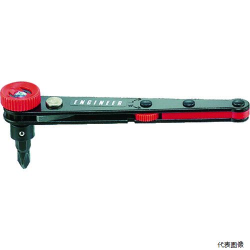 【特長】 ●ラチェット機能と早回し機構付で、作業能率が向上します。 【用途】 ●通常のドライバーでは入らない狭いスペースでの作業に最適です。 【仕様】 ●刃先：［［＋］］No.2/［［−］］6 ●全長(mm)：110 ●先端マグネット：有り...