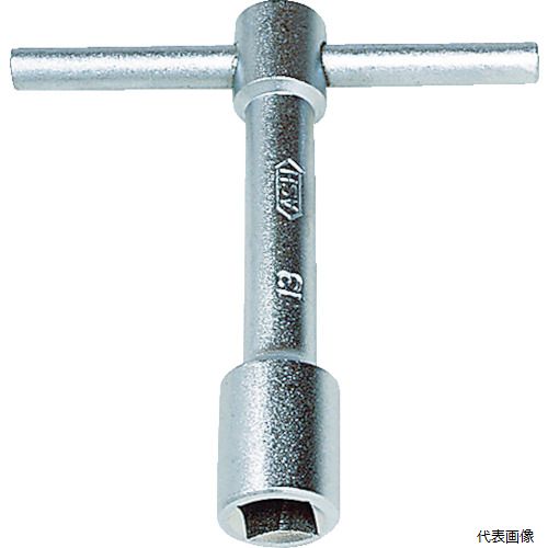 【特長】 ●早回しなど連続作業がしやすく、力の掛け具合を加減しやすい形状の便利工具です。 ●材質はS45Cで、表面処理はニッケルクロムメッキです。 【用途】 ●四角ボルト・ナットの締結作業 【仕様】 ●対辺寸法(mm)：8 ●全長(mm)：...