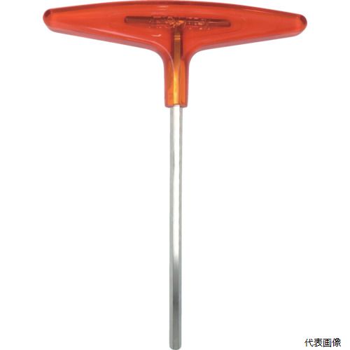 【特長】 ●ハンドルには手触りが良く衝撃に強い高級アセテート樹脂を使用しています。 ●陳列に便利なハンガー付です。 【用途】 ●六角穴付ボルト類の締結用 【仕様】 ●全長(mm)：203 ●軸長(mm)：153 ●全幅(mm)：100 ●対...