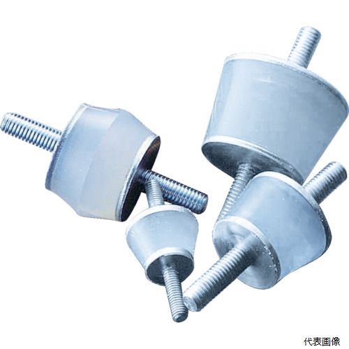 【特長】 ●固有振動数が低く設計されているため、低周波数域の防振が可能です。 ●上下面にボルトが一体成型されたタイプです。 ●4点支持で1.6〜100kgの機器を防振します。 【用途】 ●ポンプ・コンプレッサー・精密機器・測定機器の防振。 ...