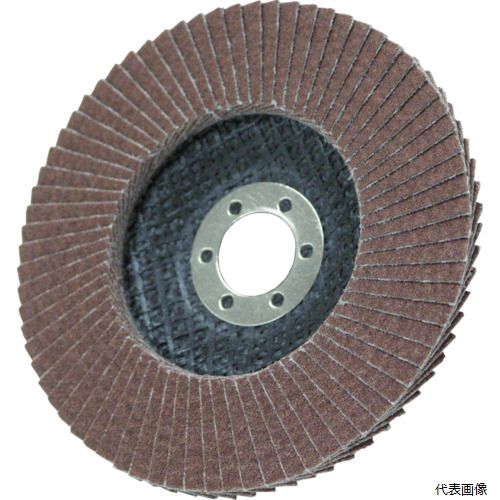 【特長】 ●日本製研磨布を使用し、日本で生産した超ローコストフラップディスクです。 ●騒音が小さく、火花も少ないので安全です。 ●研磨布なので研削後の二次バリの発生がなく、砥石と比べ仕上げ面が細かく美しいです。 ●自生作用に優れ、絶えず新し...