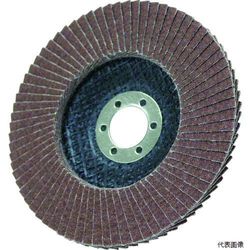 【特長】 ●日本製研磨布を使用し、日本で生産した超ローコストフラップディスクです。 ●騒音が小さく、火花も少ないので安全です。 ●研磨布なので研削後の二次バリの発生がなく、砥石と比べ仕上げ面が細かく美しいです。 ●自生作用に優れ、絶えず新し...