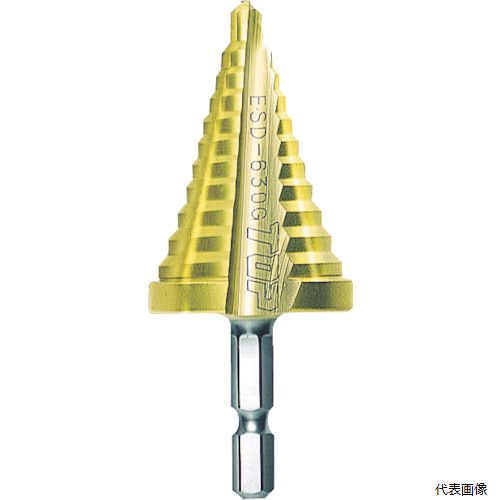 【特長】 ●色々なサイズの穴あけと穴の拡大修正に最適な切削工具です。 ●X型シンニング加工が施されており刃先が逃げません。 【用途】 ●被削材：鉄板（2mmまで）、ステンレス板（1.0mmまで）、プラスチック、木材。 【仕様】 ●段幅(mm...