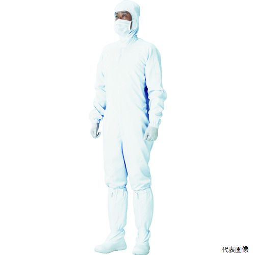【特長】 ●低発塵性、耐久性、経済性に優れております。 ●ウエスト部はゴムにて簡単にサイズ調整できます。 【用途】 ●クリーンルーム用。 【仕様】 ●色：ホワイト ●サイズ：S ●適合身長(cm)：157〜164 ●着丈(cm)：157〜1...