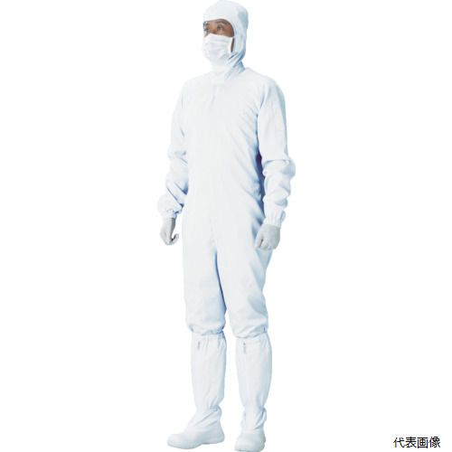 【特長】 ●低発塵性、耐久性、経済性に優れております。 ●ウエスト部はゴムにて簡単にサイズ調整できます。 【用途】 ●クリーンルーム用。 【仕様】 ●色：ホワイト ●サイズ：L ●適合身長(cm)：167〜174 ●着丈(cm)：167〜1...