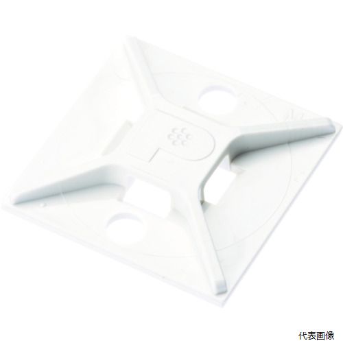 【特長】 ●束線を結束バンドを利用して効率よく固定できます。 ●接着剤とM3ねじにて固定が可能です。 【用途】 ●電線の配線、固定に。 【仕様】 ●色：白 ●縦(mm)：25.4 ●横(mm)：25.4 ●高さ(mm)：4.2 ●使用結束バ...