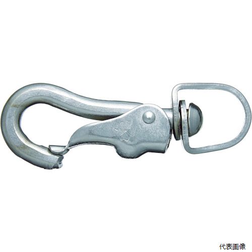 【特長】 ●線材を曲げ加工しており、強度があり、安定しています。 ●強度の安定したスナップとなります。 【用途】 ●チェーンの先端金具・フックとして。 ●フェンス用チェーンの先端金具。 【仕様】 ●使用荷重(kN)：0.58 ●使用荷重(k...