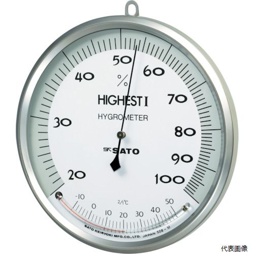 【特長】 ●湿度センサーに毛髪を採用し、高信頼性を目指してつくられた温湿度計です。 ●測定温度範囲(℃)：-10〜50 ●温度最小表示(℃)：2 ●測定湿度範囲(%RH)：20〜100 ●湿度最小表示(%RH)：1 ●測定項目：温度、湿度 ...