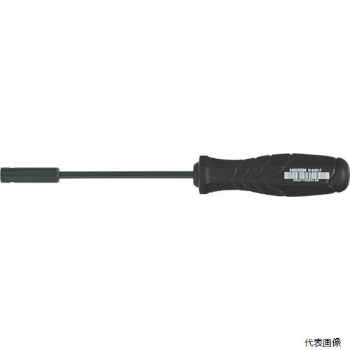 【特長】 ●手にやさしいグリップ形状で、よく手になじみ力の入りやすい形状です。 ●RoHS対応品です。 【仕様】 ●軸長(mm)：125 ●全長(mm)：225 ●対辺(mm)：7 ●軸径(mm)：5 ●ハンドル径(mm)：φ30 ●ボック...