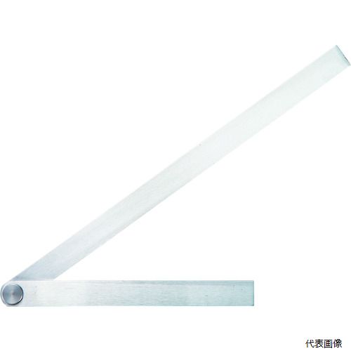 【特長】 ●角度を任意に調節できます。 【用途】 ●ケガキ、角度写しに。 ●幅(mm)：15 ●厚さ(mm)：2 ●全長(mm)：250 ●形状：自由型 ●呼び寸法(mm)：250 ●短枝(mm)：150 ●目盛なし 【材質／仕上】 ●本体...