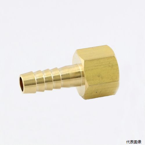【特長】 ●ホースとネジの接続に 【用途】 ●ホース用継手。 【仕様】 ●接続口径D：Rc3/8 ●接続口径(タケノコ外径)(mm)：9 ●六角対辺(mm)：21 ●使用流体：水・空気・油 ●タイプ：内ネジホースニップル ●最高使用圧力(M...