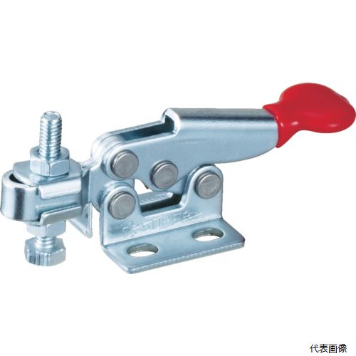 【特長】 ●ほとんどの機種のカシメ(支持)ピンにステンレスを採用し、長期の使用に対応しています。 【用途】 ●検査治具をはじめ、熔接治具、その他組立治具、加工治具に。 【仕様】 ●全長(mm)：67 ●付属ボルト径：M4×25 ●クランプア...