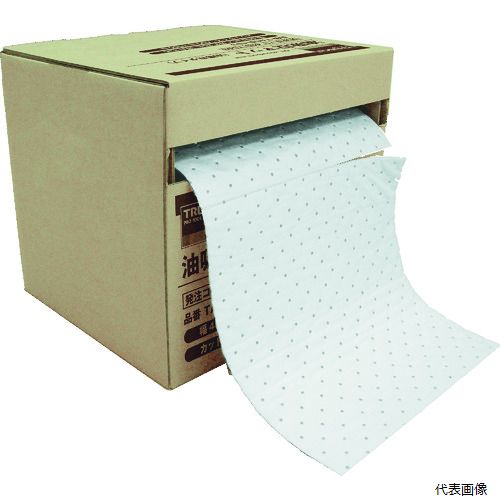 【特長】 ●500mmごとにミシン目が入っており、刃物を使用せずにカッティングが可能です。 ●ディスペンサーボックスがついており、取り出しやすなっています。 【用途】 ●オイル用。 ●油の漏れやすい現場での油拭き取りウエスとして。 ●流出油...