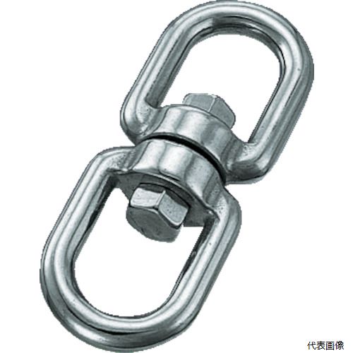 【特長】 ●回転するのでねじれを取り除きます。 【用途】 ●中心部分が回転し、よりとりとして。 【仕様】 ●使用荷重(kN)：3.92 ●D(mm)：10 ●L1(mm)：115 ●L2(mm)：27 ●W1(mm)：44 ●W2(mm)：...