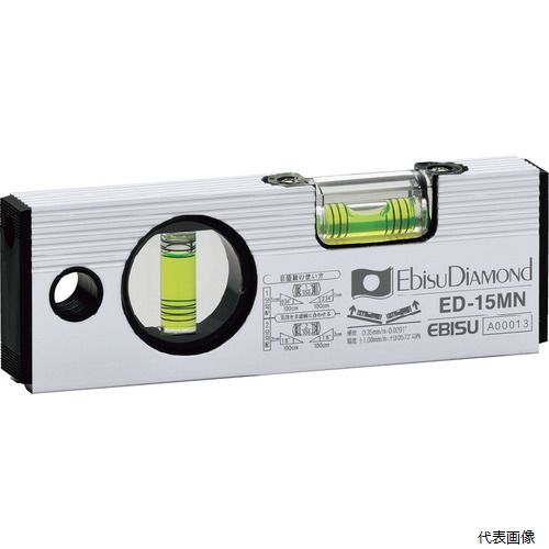 【特長】 ●樹脂製フラット型サイドキャップ付で建材等を傷つけません。 ●6本線気泡管は、勾配の1/100（1分勾配）・2/100（2分勾配）が測定できます。 ●拡大レンズ付で大変見やすいです。 ●精度の調整機構付で大変便利です。 ●測定基準...