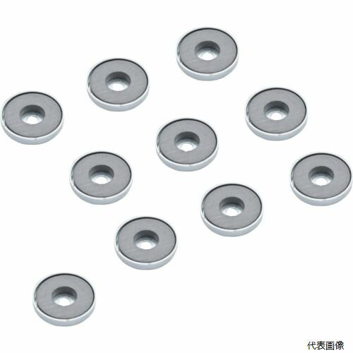 【特長】 ●10個で1パックのお買い得品番です。 ●キャップを付けることにより、磁石単体より5倍〜10倍の吸着力が上がります。 【用途】 ●吸着用。 【仕様】 ●表面磁束密度(T)：0.128 ●吸着力(N)：11.77 ●外径(mm)：1...