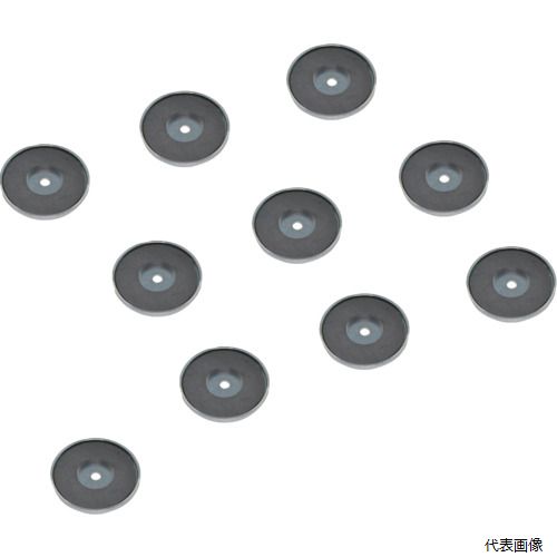 【特長】 ●10個で1パックのお買い得品番です。 ●キャップを付けることにより、磁石単体より5倍〜10倍の吸着力が上がります。 【用途】 ●吸着用。 【仕様】 ●表面磁束密度(T)：0.174 ●吸着力(N)：147.1 ●外径(mm)：4...