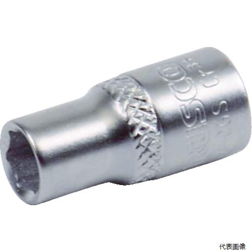 【特長】 ●接触面が大きく強い応力を掛けてもボルトナットを傷めにくくなっています。 【仕様】 ●差込角(mm)：6.35 ●対辺寸法(mm)：5.5 ●全長(mm)：25 ●対辺形状：6角 ●表面処理：三価クロムメッキ ●対辺(mm)：5....