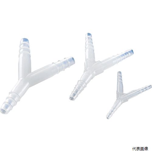 【特長】 ●コストパフォーマンスに優れた樹脂製コネクタです。 ●チューブの接続に最適です。 ●丈夫でオートクレーブも可能です。 【仕様】 ●適合チューブ内径(mm)：5〜8 ●全長(mm)：83 ●タイプ：Y型 ●適合流体：塩酸、りん酸 ●...