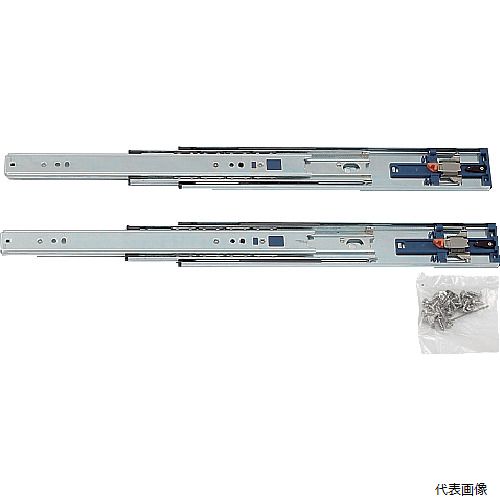 【特長】 ●プッシュオープン装置付スライドレールです。そのためハンドルやつまみが不要でフラットなデザインのキャビネットに仕上がります。 ●前板を押すだけで引き出しが開きます。 ●引き出しを大きくスライドできる3段引き仕様です。 ●レバー操作...