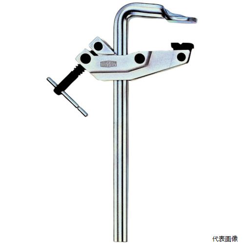 【特長】 ●締め付けハンドルが、レールの外側に付いているので狭い場所での使用ができます。 ●アーム部を差し替え、別売アタッチメントのGRDを取り付けることにより、外に広げる作業ができます。 ●鉄鋼、板金用です。 【仕様】 ●全長(mm)：1...